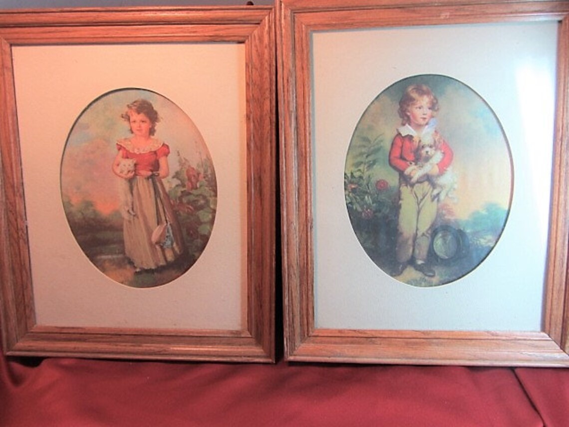 Vintage Set Of Framed Jane Freeman Prints A Girl With Her | Etsy