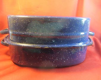 Blue Enamel Roaster - Etsy