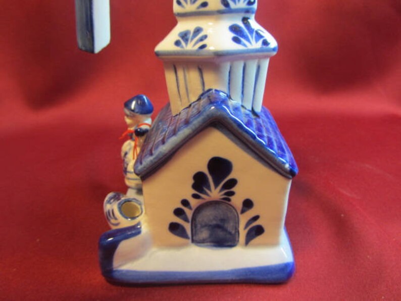 Vintage Blue Delft Deco Windmill Figurine Hand Painted | Etsy