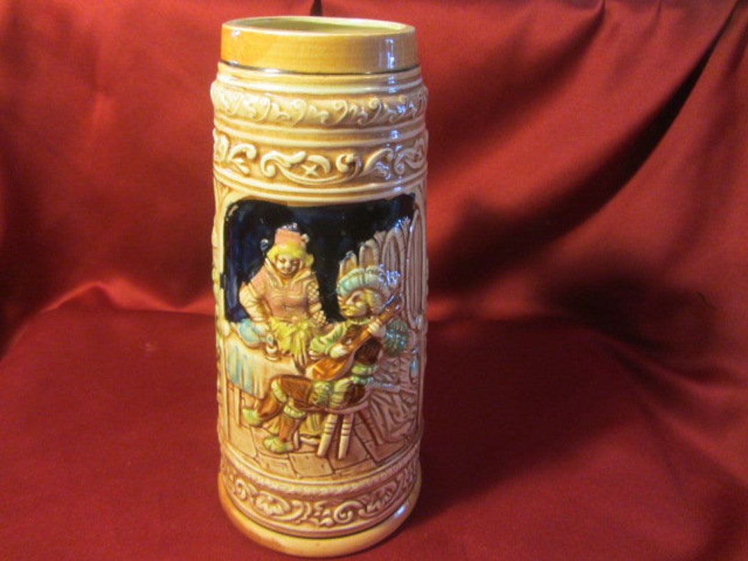 Vintage German Beer Stein, Ceramic Barware, Large Beer Stein/mug ...