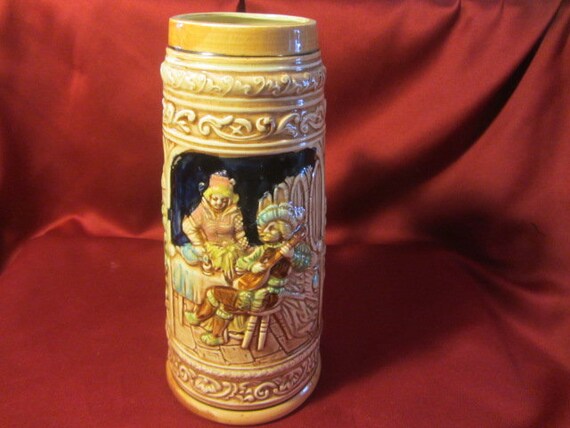 Vintage German Beer Stein Ceramic Barware Large Beer - Etsy