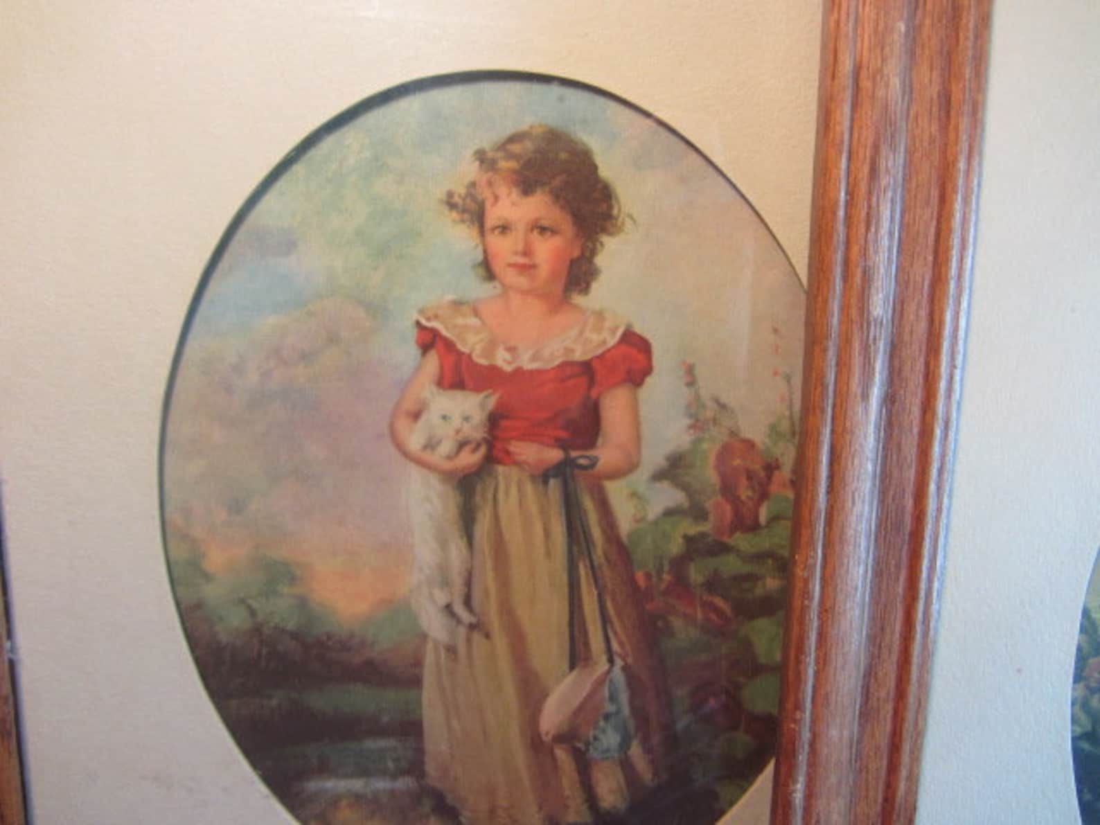 Vintage Set Of Framed Jane Freeman Prints A Girl With Her | Etsy