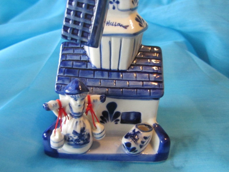 Vintage Blue Delft Deco Windmill Figurine Hand Painted | Etsy