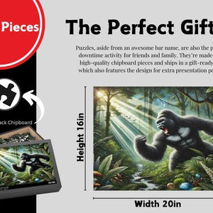Gorilla Great Ape Puzzle – Unique Tropical Rainforest and Jungle Mosaic ...