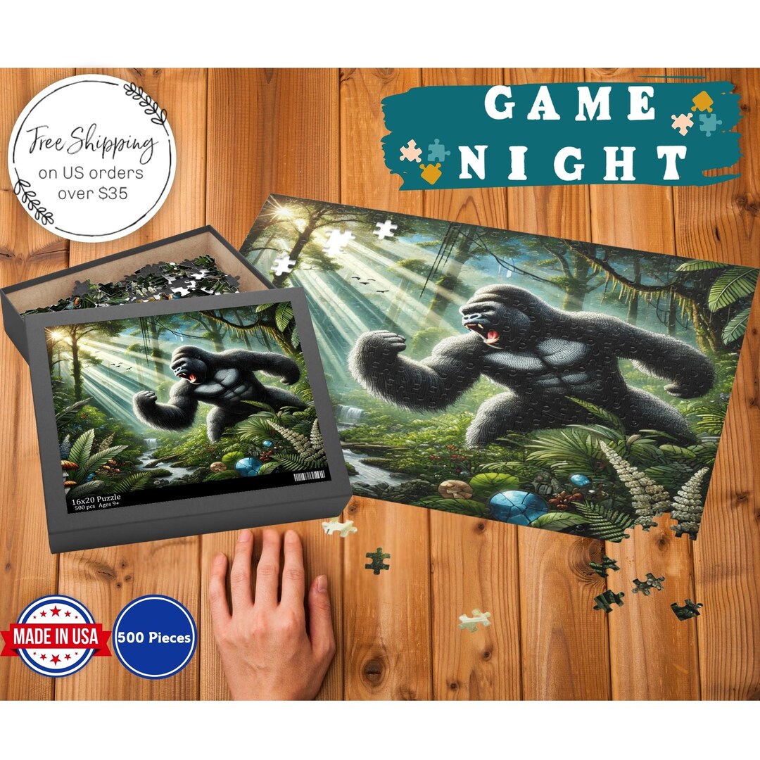 Gorilla Great Ape Puzzle – Unique Tropical Rainforest and Jungle Mosaic ...