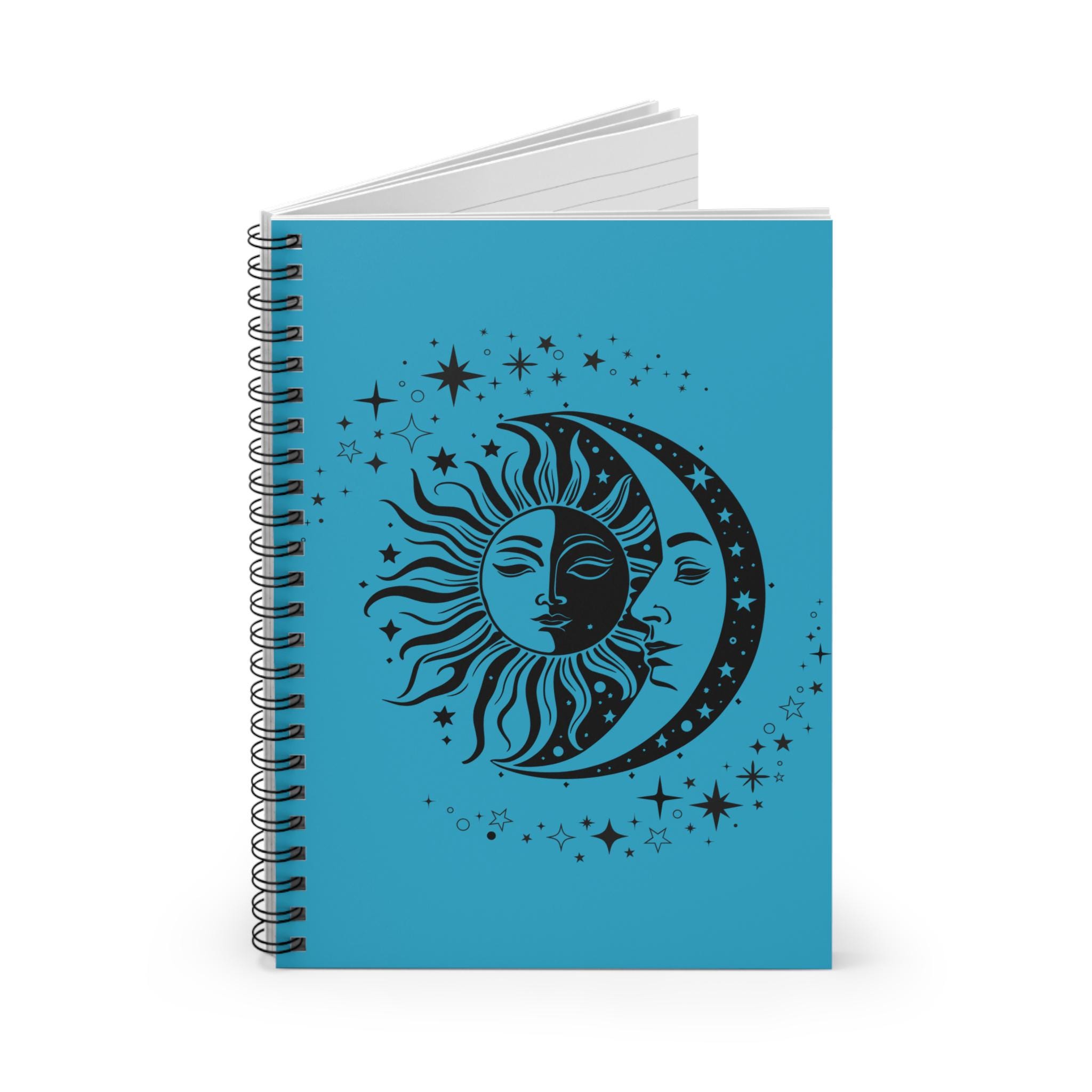 Celestial Sun and Moon Spiral Notebook - Etsy