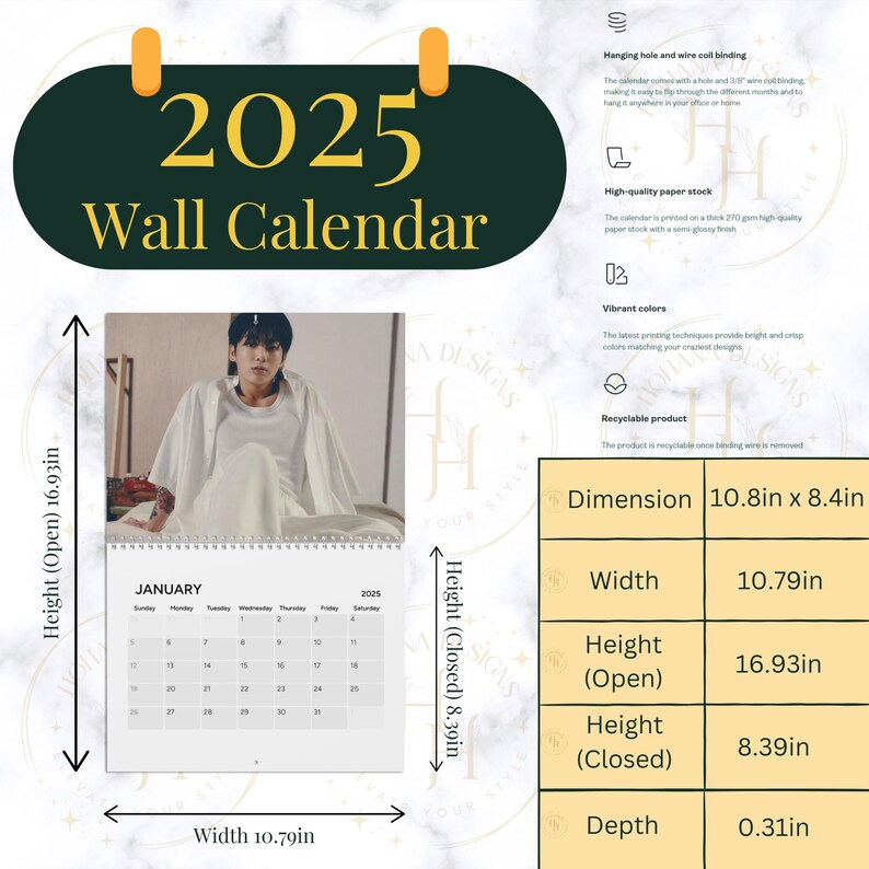 2025 Jungkook BTS Wall Calendar - Etsy