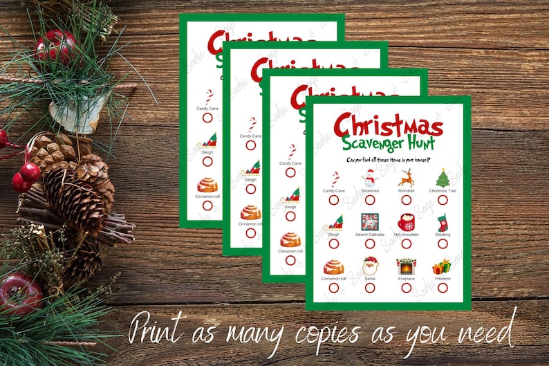 Kid's Christmas Scavenger Hunt Printable - Etsy