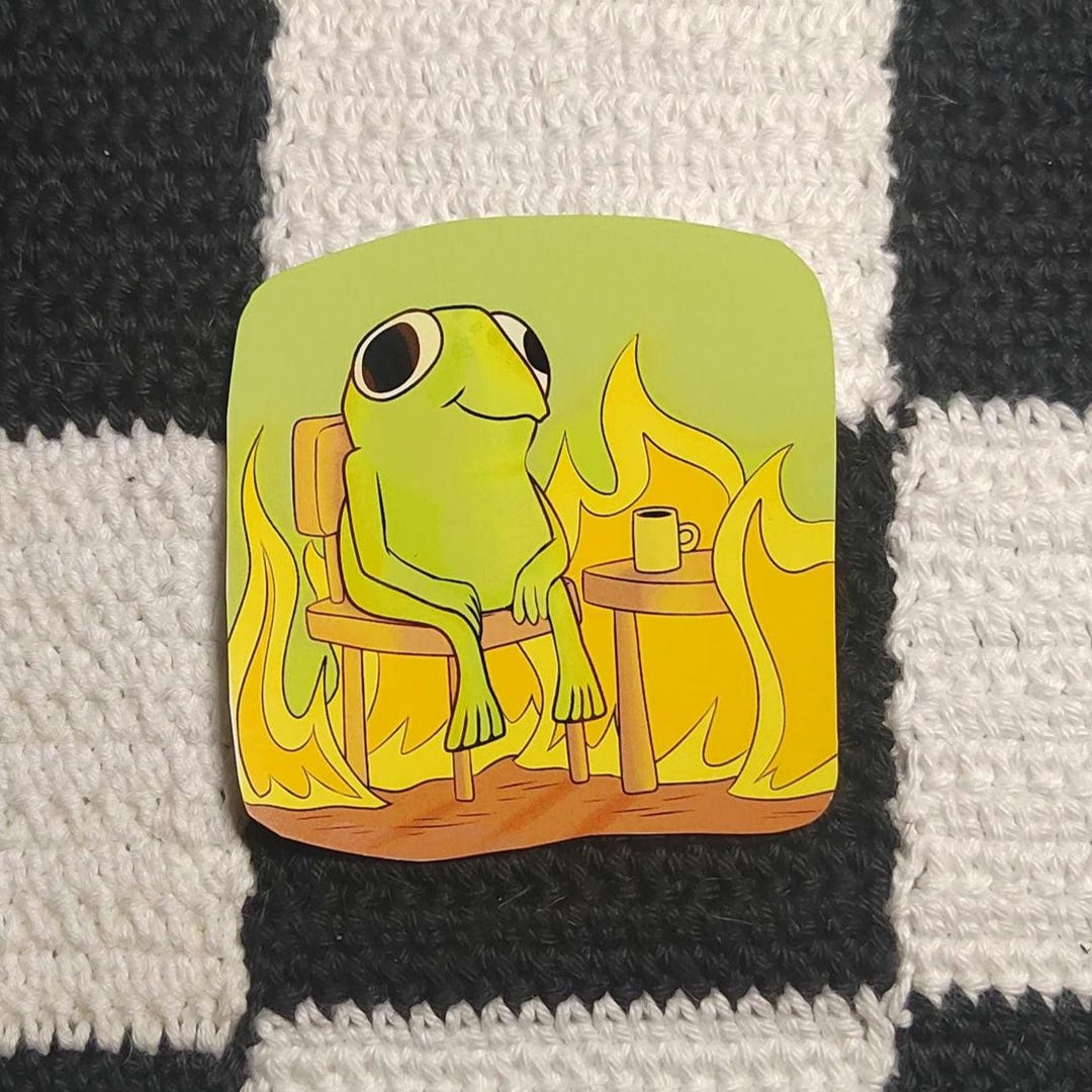 This is Fine Meme Frog Sticker | Hand Cut - Etsy UK