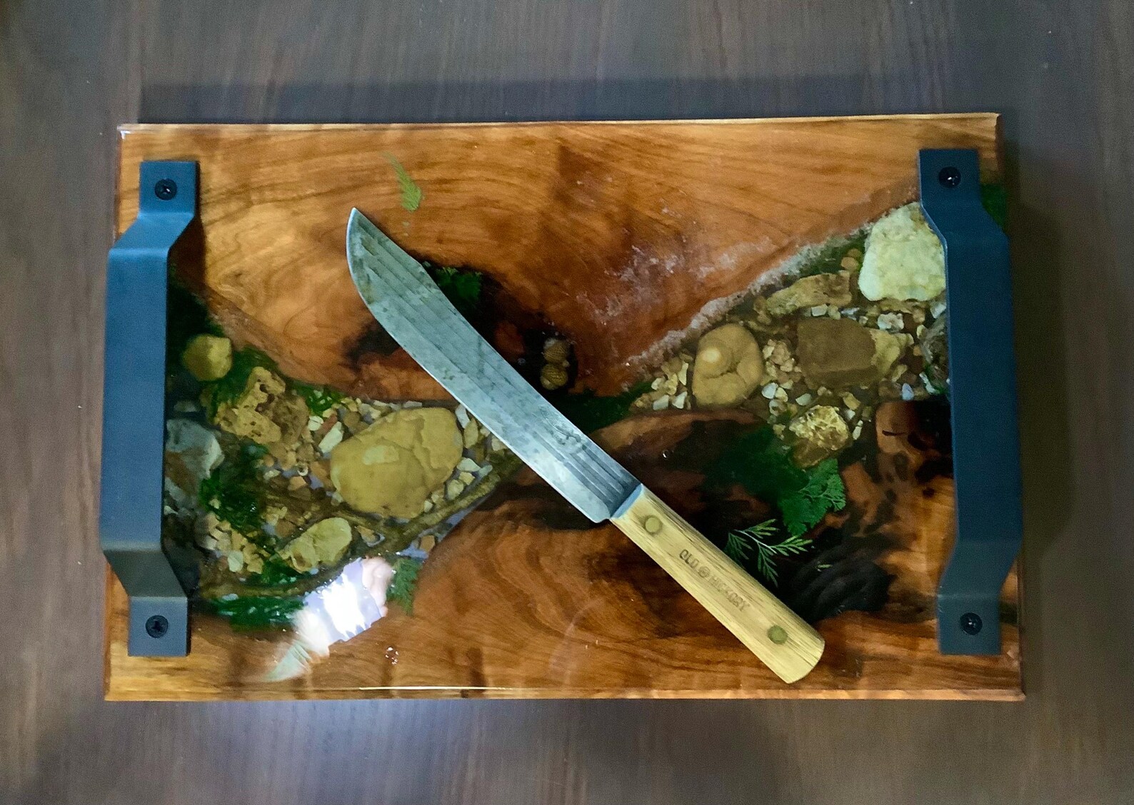 Cherrywood & Resin River Tray / Charcuterie / Botanical Forest Nature ...