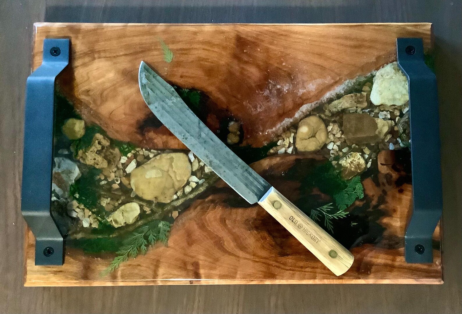 Cherrywood & Resin River Tray / Charcuterie / Botanical Forest Nature ...
