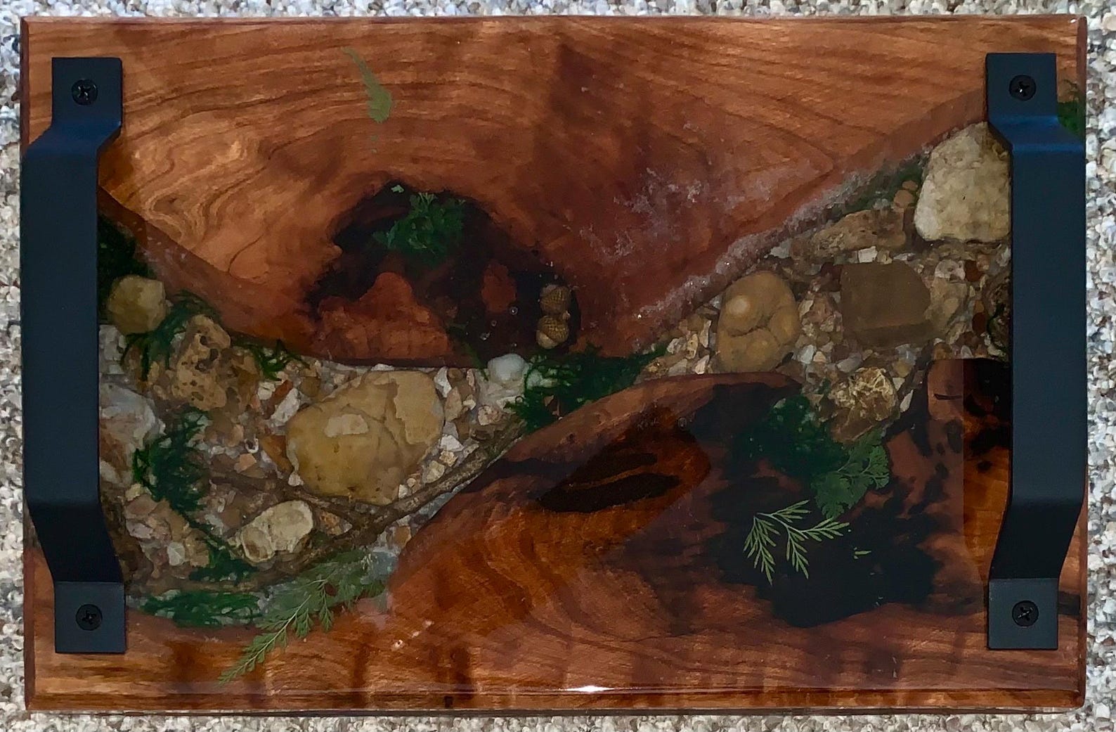 Cherrywood & Resin River Tray / Charcuterie / Botanical Forest Nature ...