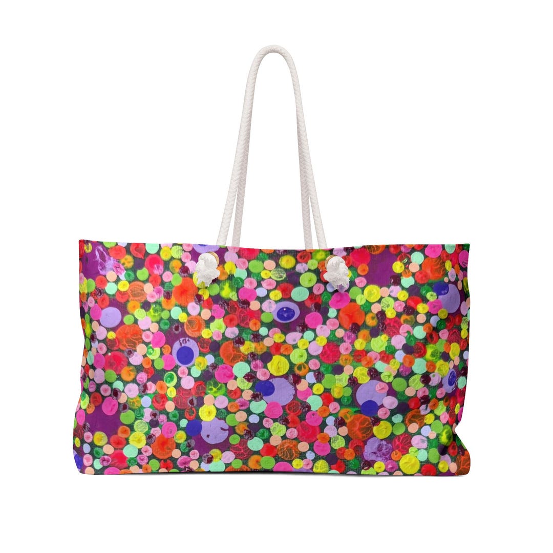 Neon Polka Dot Weekender Bag, Perfect for Travel, Beach, Gym, Gifts ...