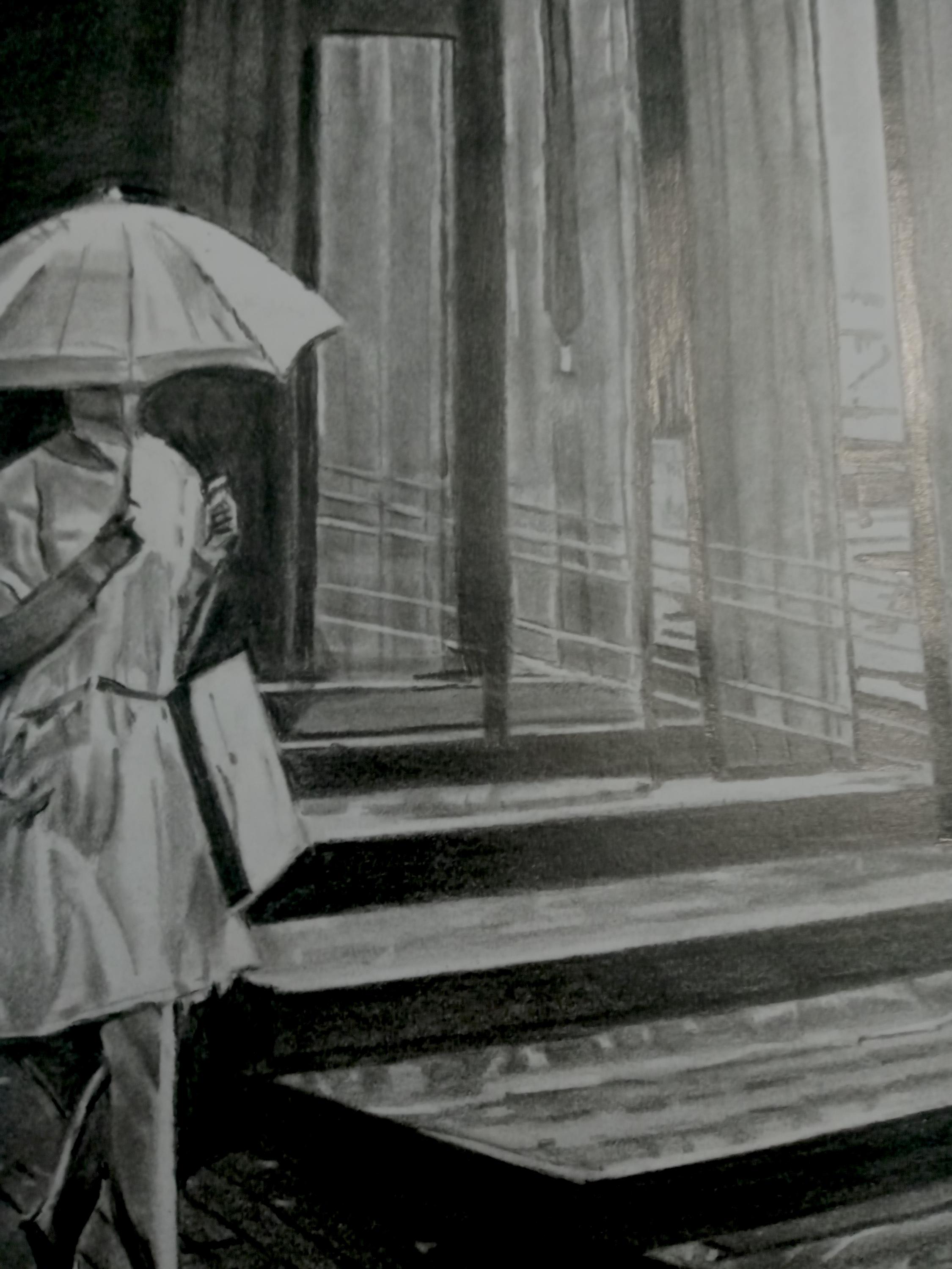 Graphite Drawing,cityscape Drawing,black White Cityscape Drawing,pencil ...