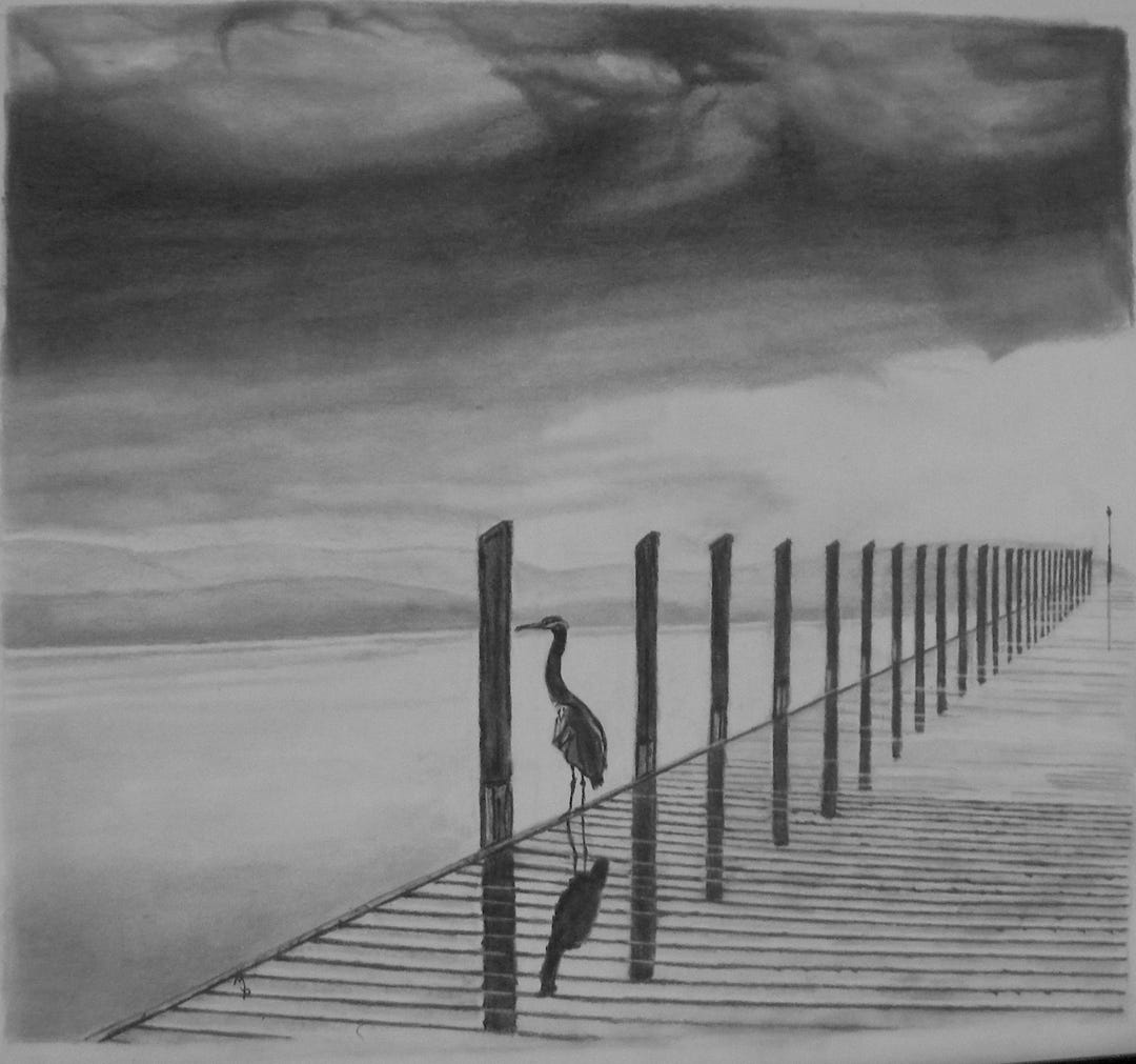 Graphite Drawing, Pencil Drawing, Landscape Drawing, Graphite Landscape ...