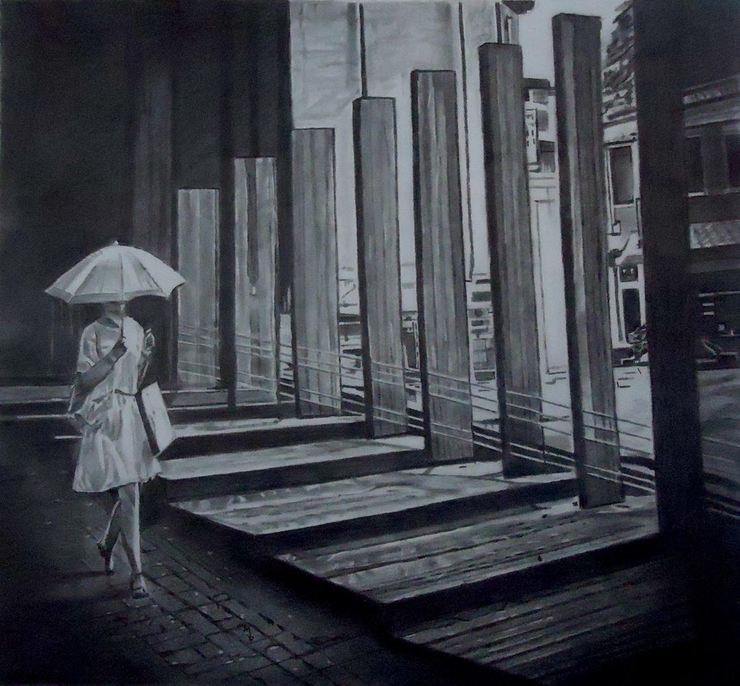 Graphite Drawing,cityscape Drawing,black White Cityscape Drawing,pencil ...