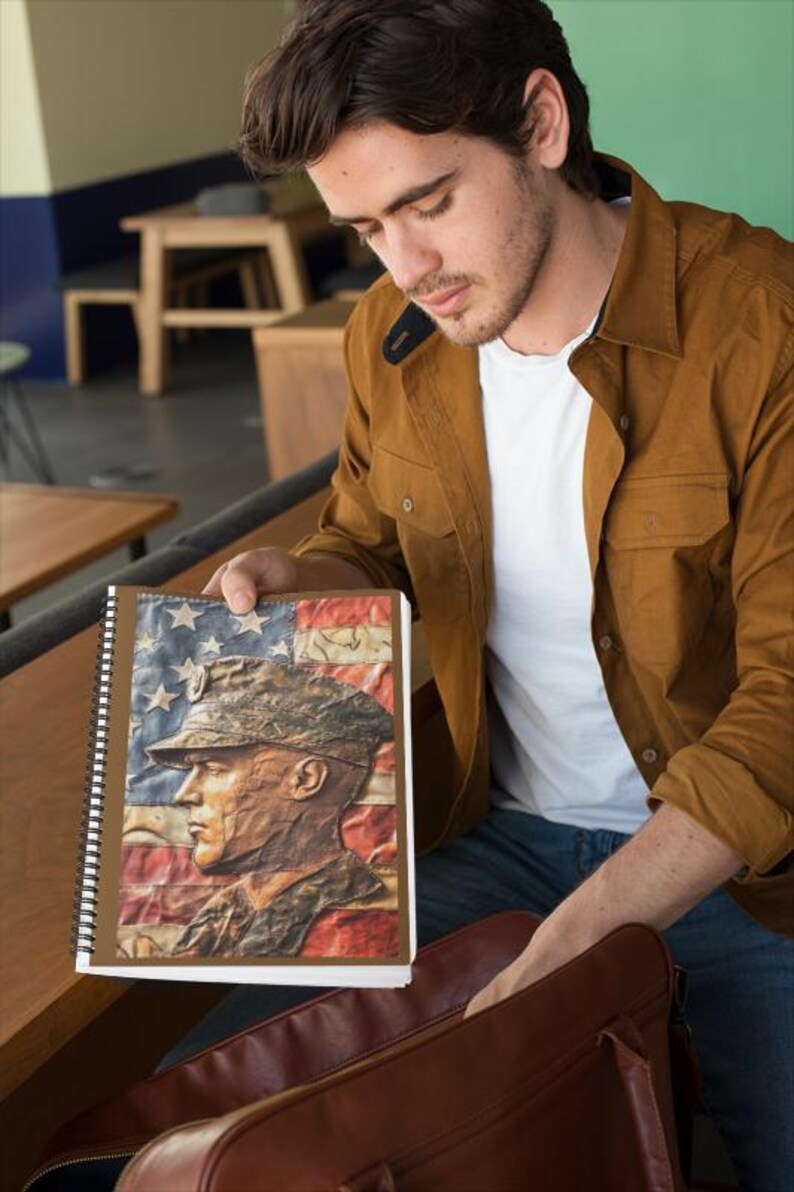 Military Spiral Notebook, Army Soldier Ruled Line Journal, Patriotic ...