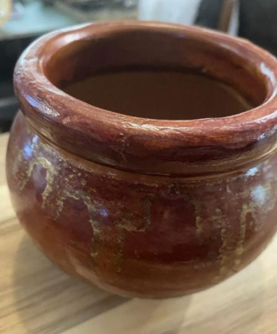 Pottery Vase Gold Drip Glaze Rust Red - Etsy