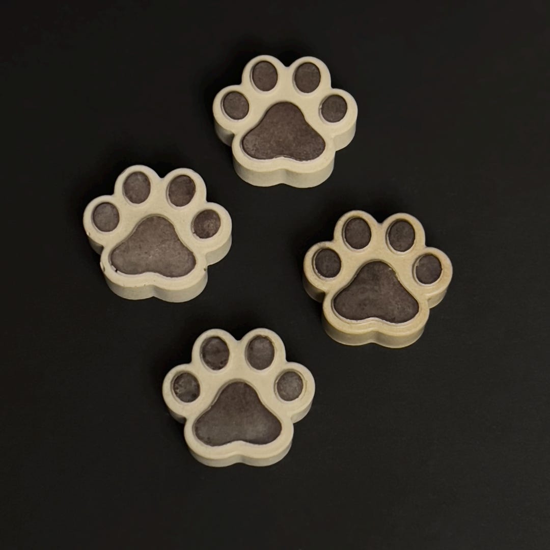Handmade Mini Concrete Stepping Stones, Cement Paw Print Miniature ...