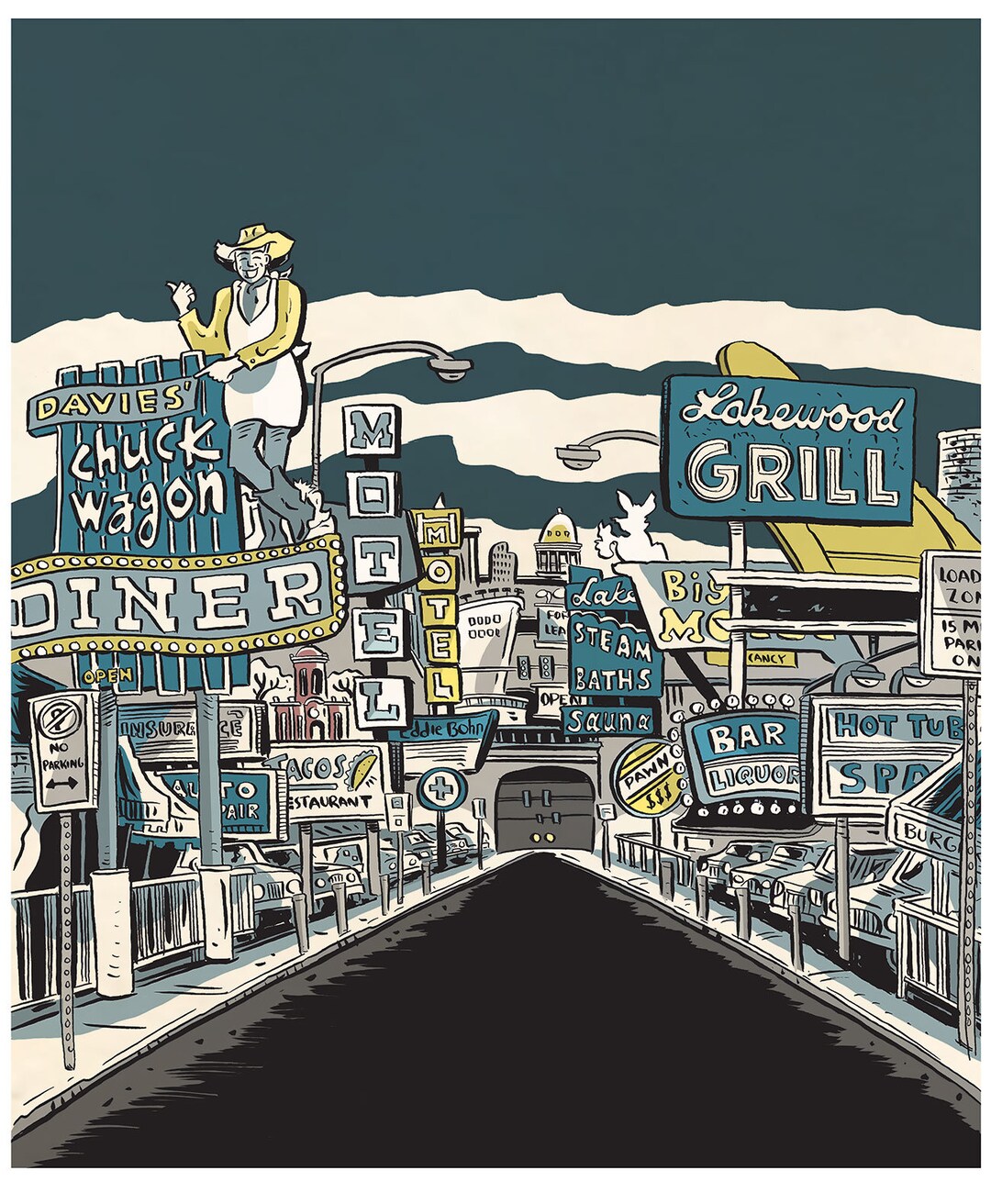 11"x17" Print of the Illustration of West Colfax Avenue, Denver, CO - Etsy