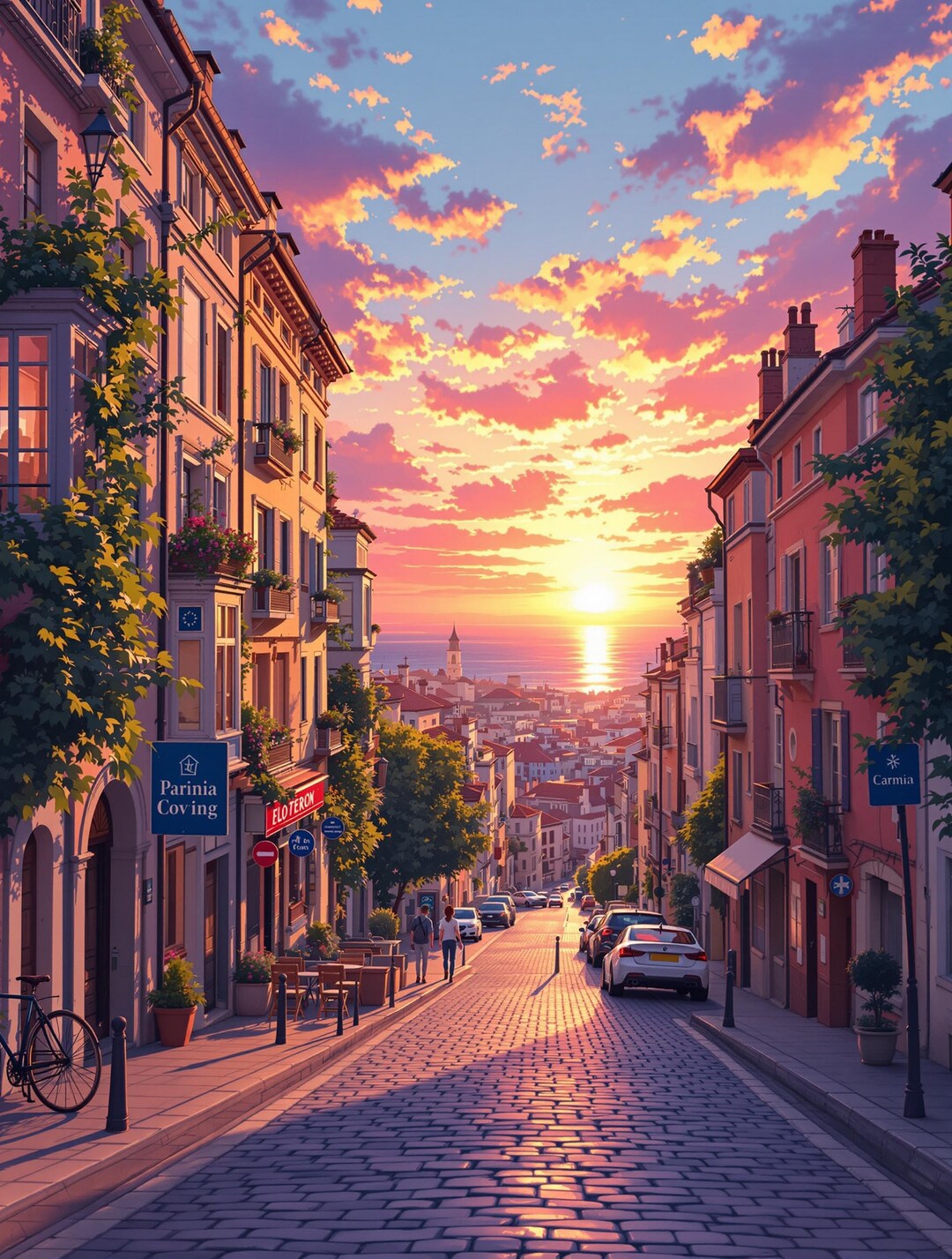 Sunset Street View Poster - Etsy