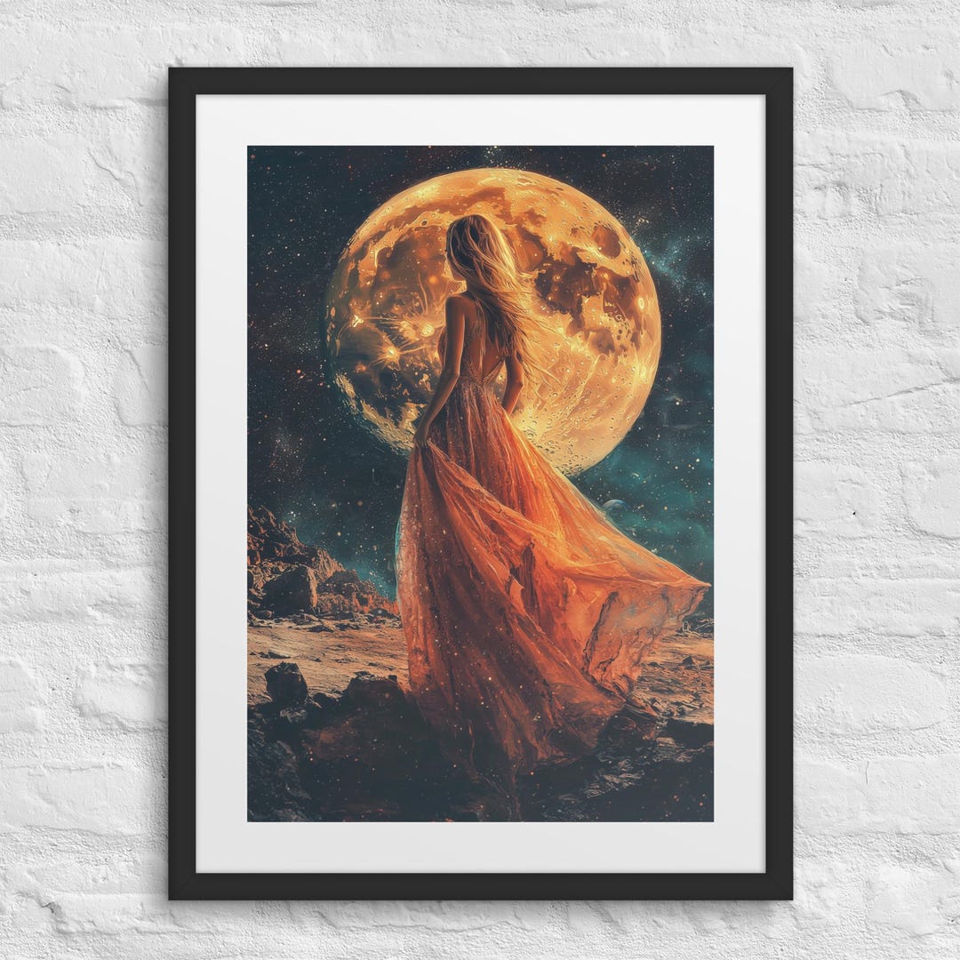 Enchanting Moonlit Woman - Framed Poster - Etsy