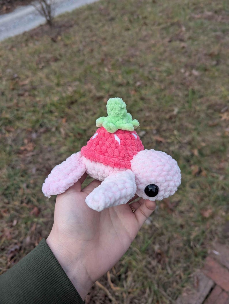 Strawberry Turtle Crochet Plush Amigurumi Turtle Amigurumi Strawberry ...