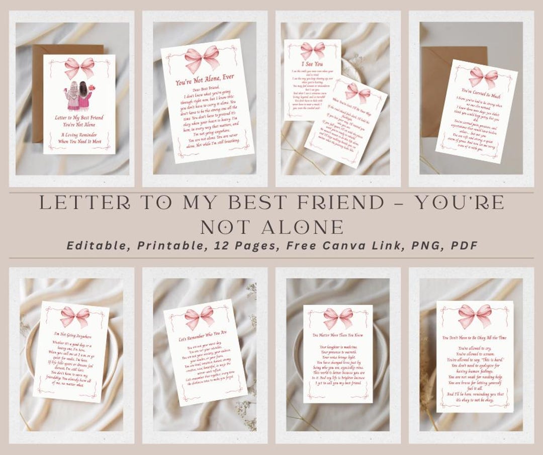 Handwritten Letters to My Best Friend Editable Printable Healing ...