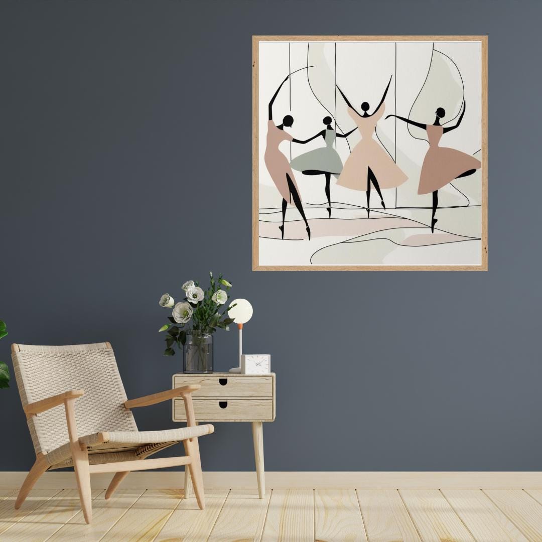 Dancing Minimalist Wall Art, Minimalist Wall Prints Scandinavian Art ...