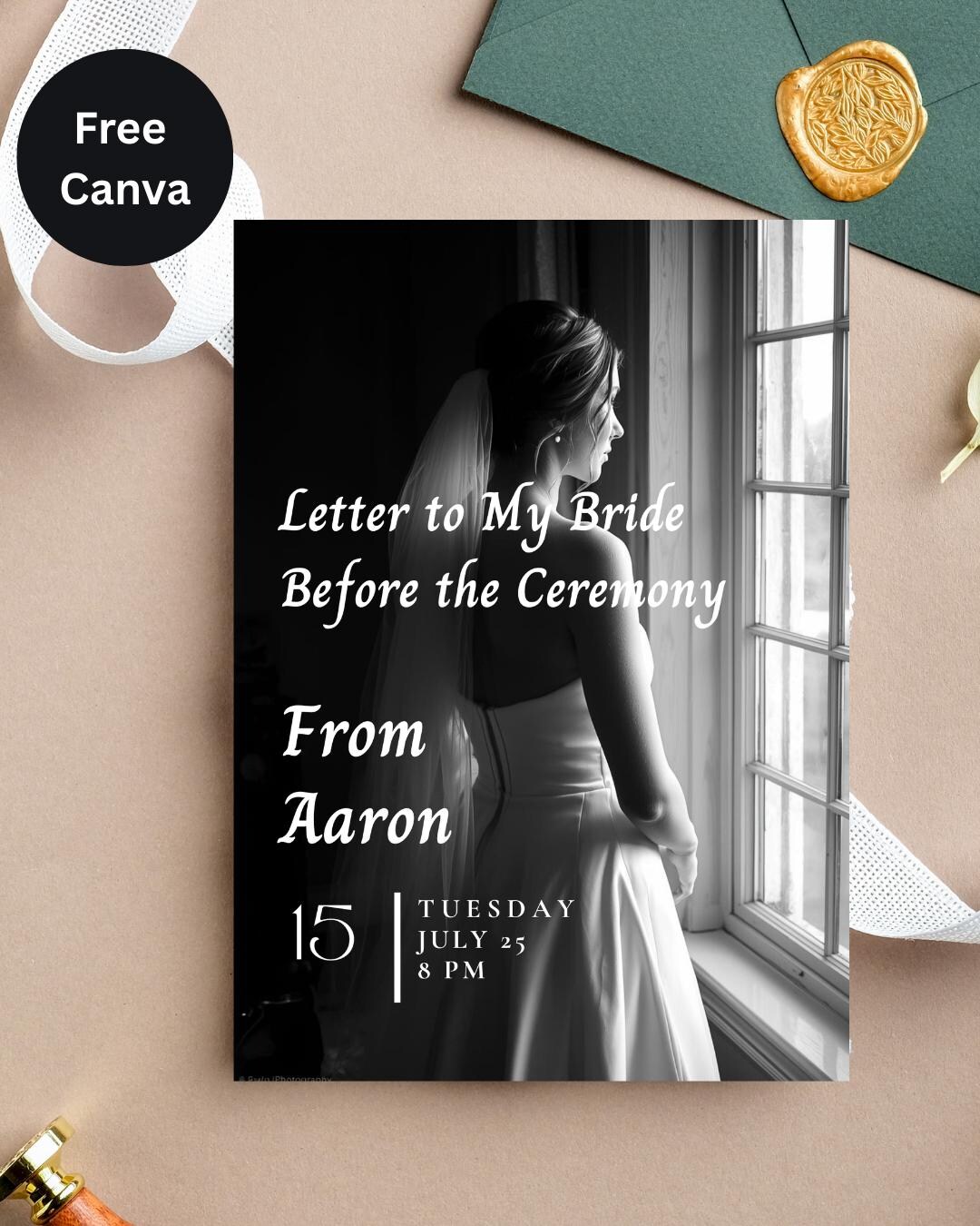 Wedding Letter Template for Bride Botanical Design Keepsake Digital ...
