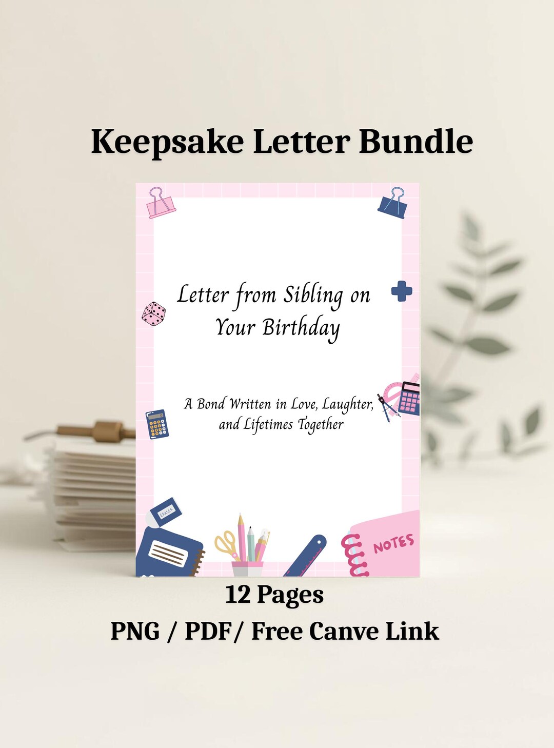 Printable Letter From Siblings Birthday Handwritten Download Keepsake ...