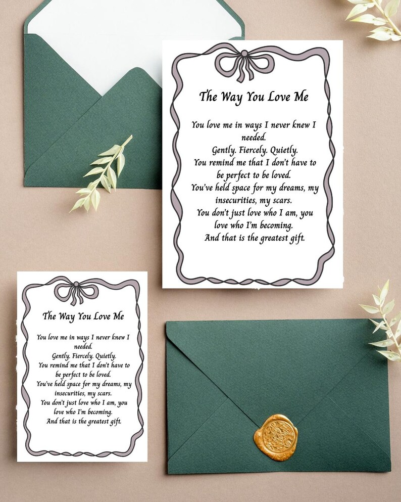 Love Letter Handwritten Couple DIY Keepsake Printable Digital Download ...