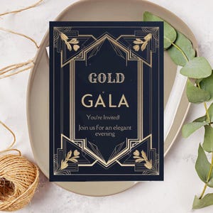 Printable Gala Invitation Template Elegant Black Tie Event Invitation ...