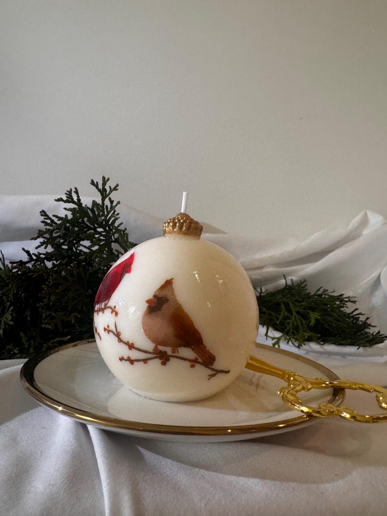 Vintage Candle | Cardinal Birds | Natural Elegant Candle | Gift ...