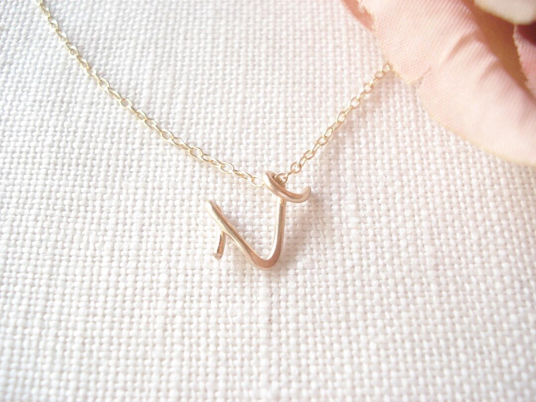 Personalized Cursive Initial Necklace, Gold Fill, Sterling Silver - Etsy