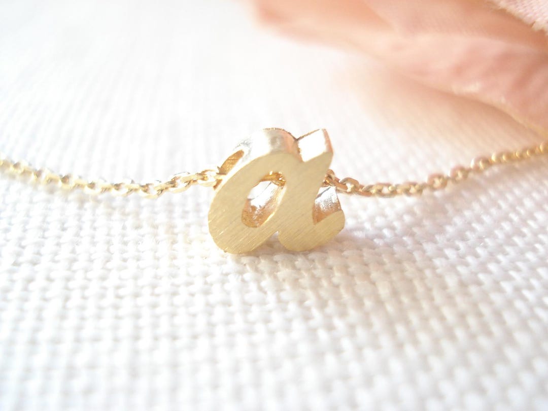 Gold Cursive Initial Necklace, Personalized Lowercase Letter - Etsy