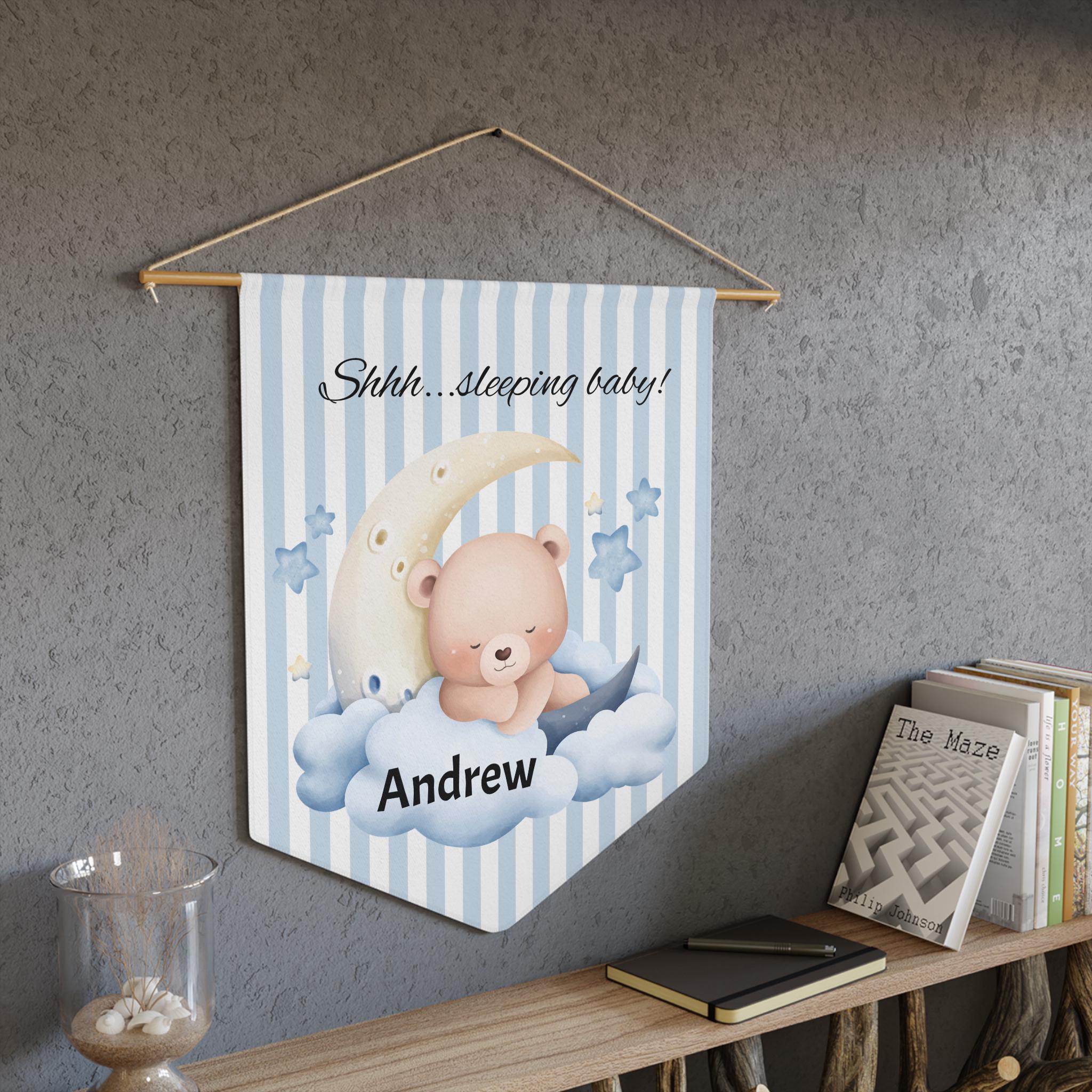 Sleeping Baby Sign, Do Not Disturb Cute Blue Teddy Bear, Cute Baby Boy ...