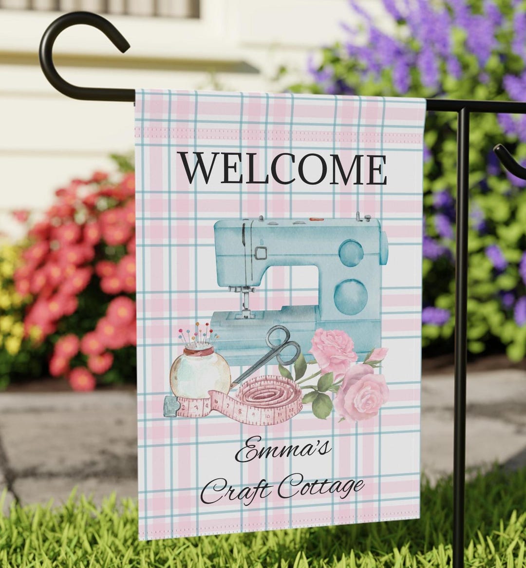 Cottage Chic Garden Banner, Cottage Sign, Craft Cottage Flag, Vintage ...