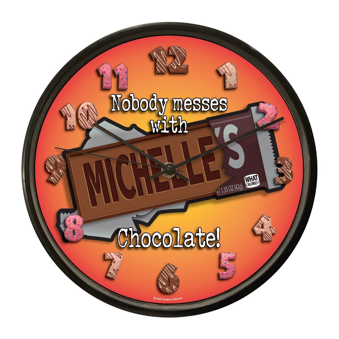 Personalized Chocolate Clock - 10" in Diameter - Etsy