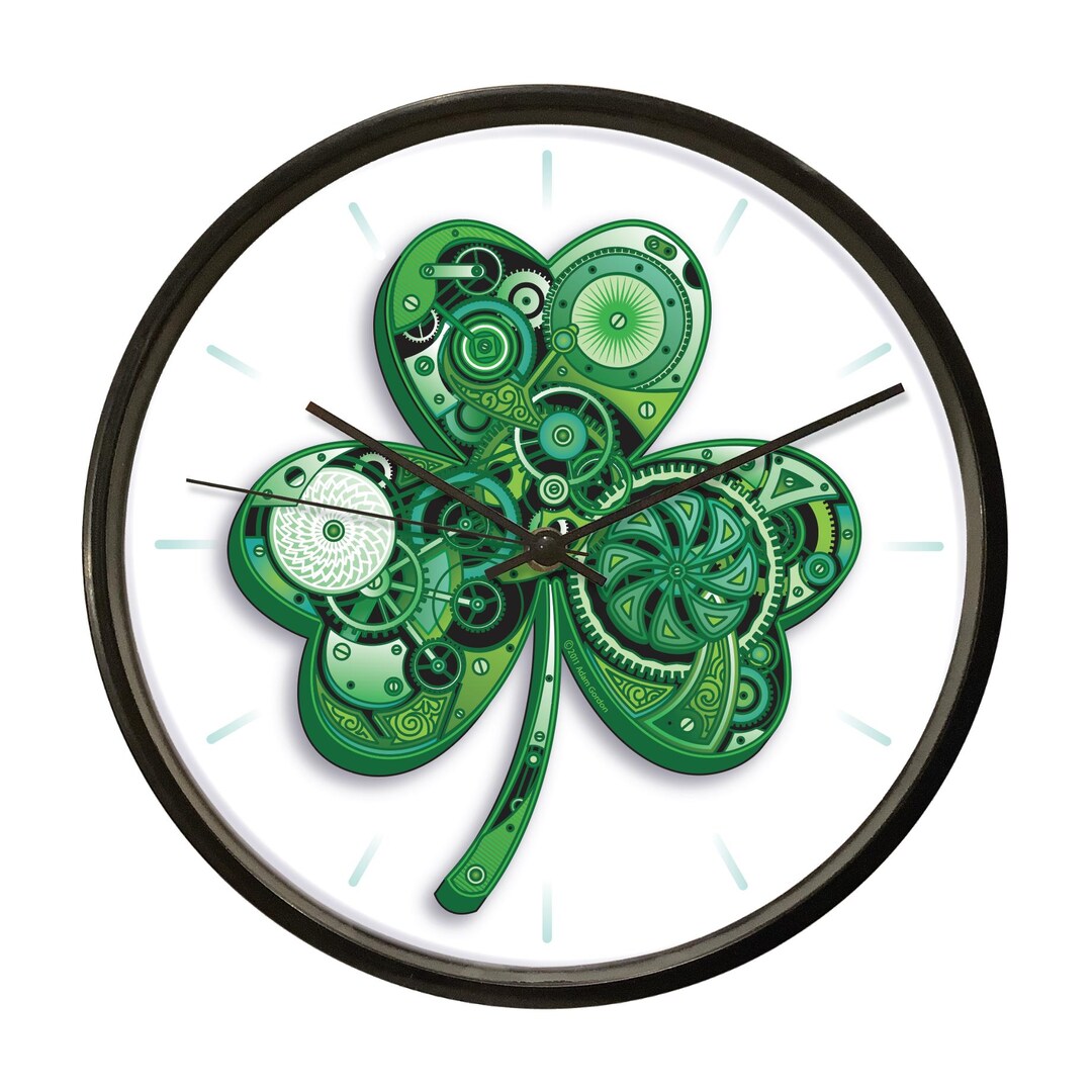 Shamrock Clock - 10" in Diameter - Etsy
