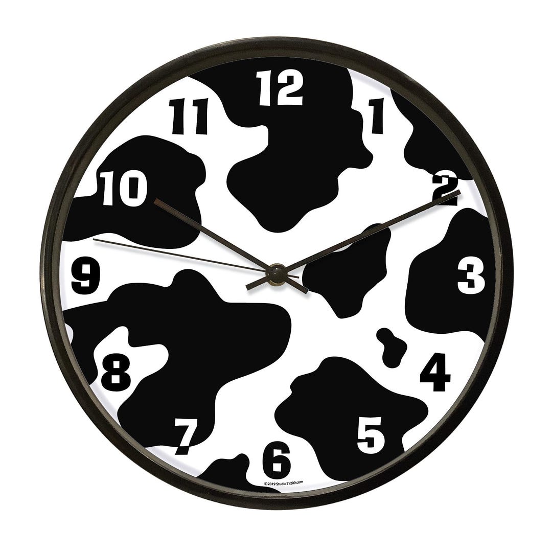 Cow Print Clock - 10" in Diameter - Etsy