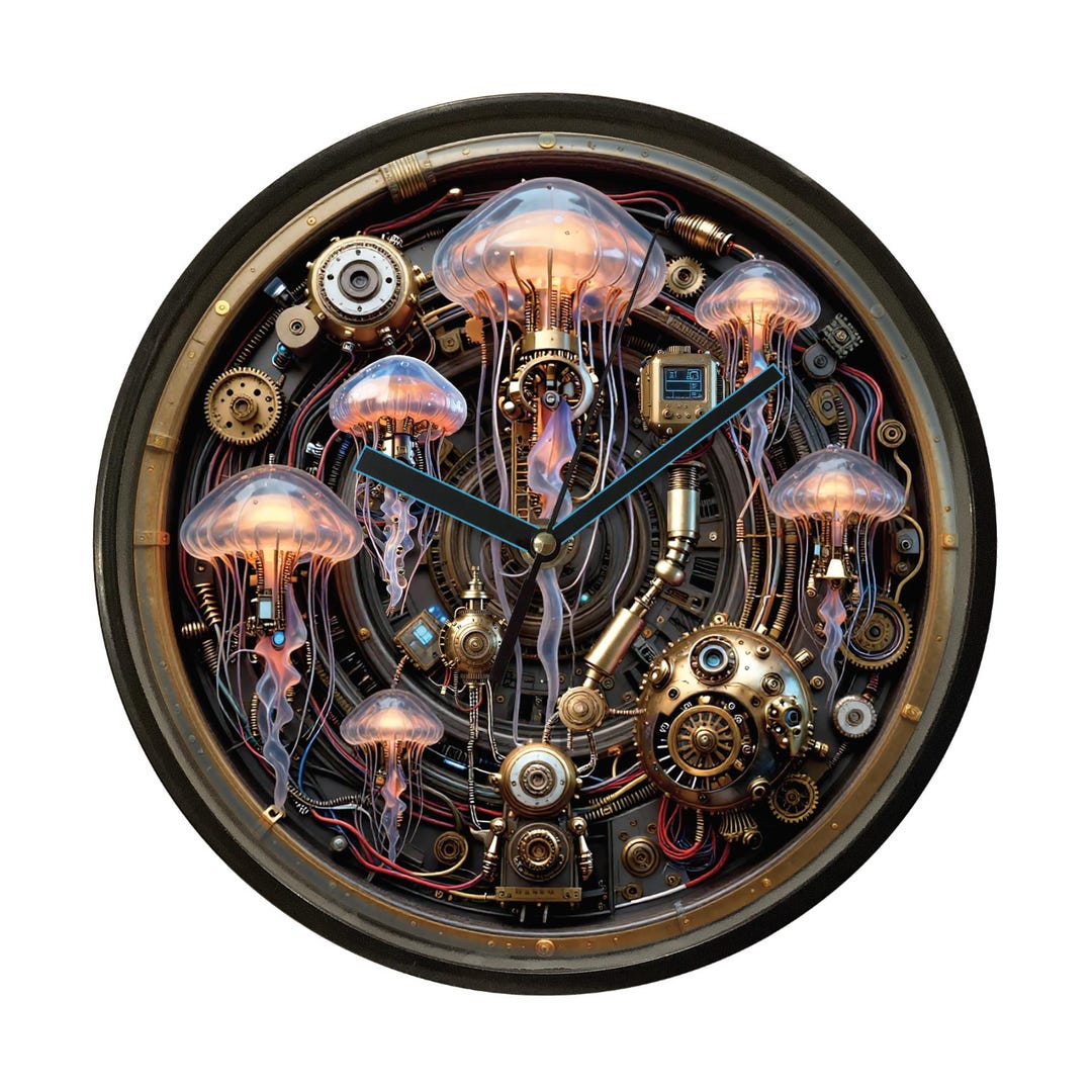 Jellyfish Steampunk Clock - 10" Diameter - Etsy