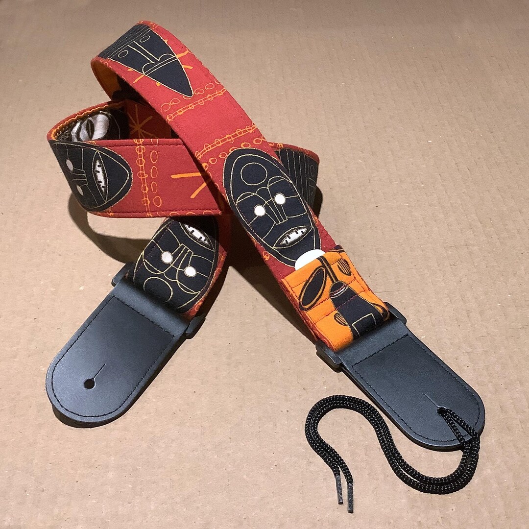Tribal Mask Guitar Strap - Etsy