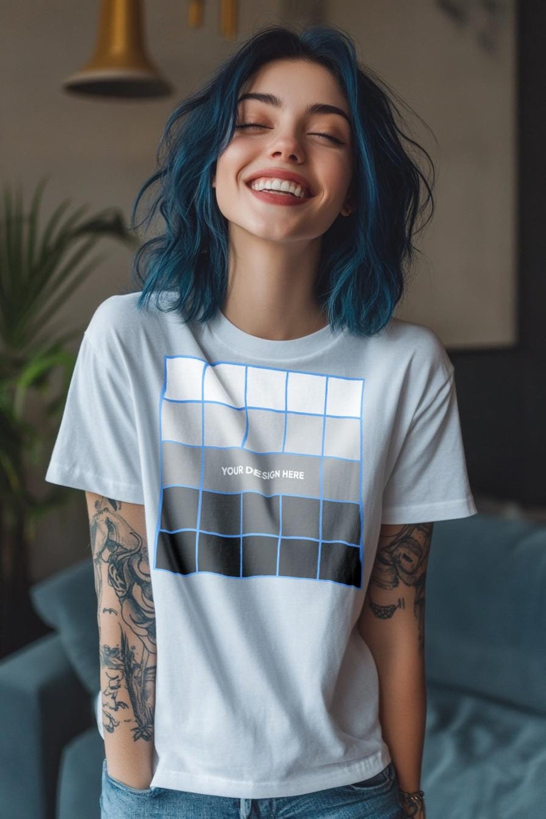 Adaptive Mockup White T-shirt Mockup, Giland Woman's Shirt, Canvas ...