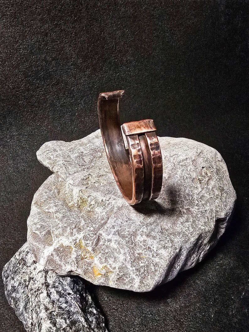 Hammered Copper Bracelet, Copper Cuff Bangle, Arthritis Bracelet, 7th Anniversary Gift, Pure ...