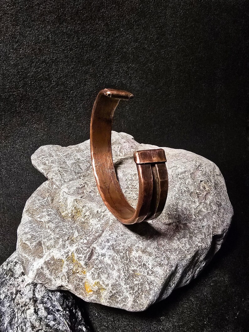 Hammered Copper Bracelet, Copper Cuff Bangle, Arthritis Bracelet, 7th Anniversary Gift, Pure ...