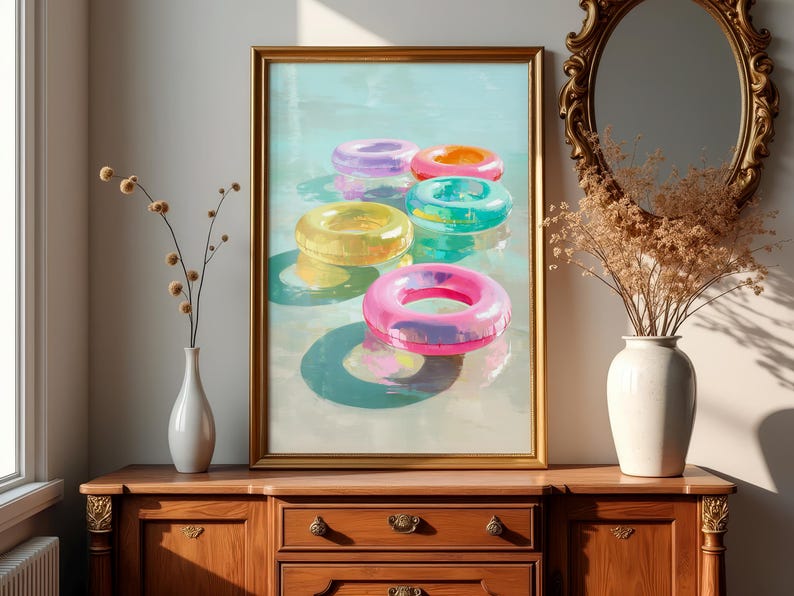 Pastel Inflatable Pool Float Art - Cute Summery Digital Download ...