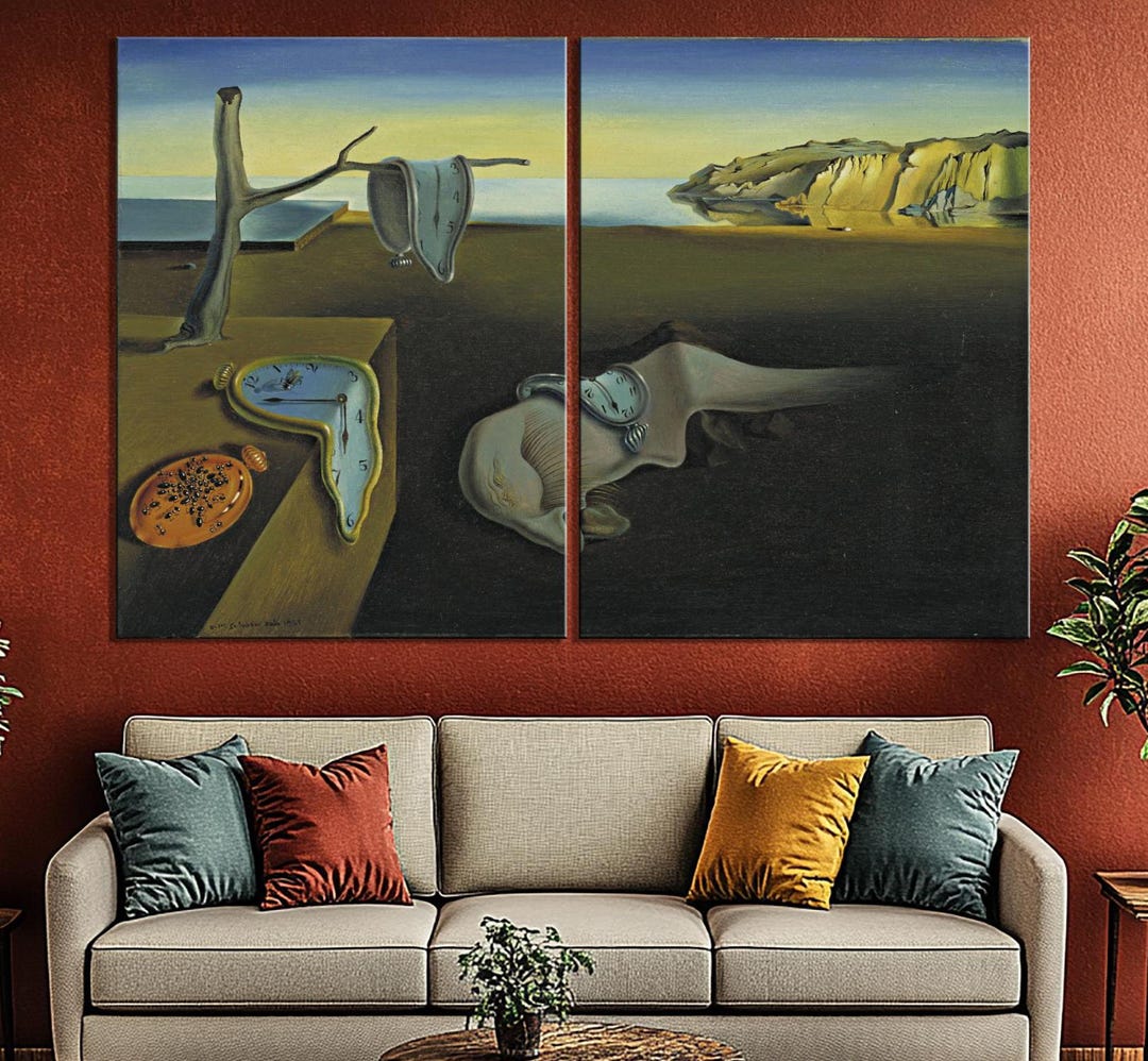 Salvador Dali Canvas the Persistence of Memory Wall Art Surreal Melting ...