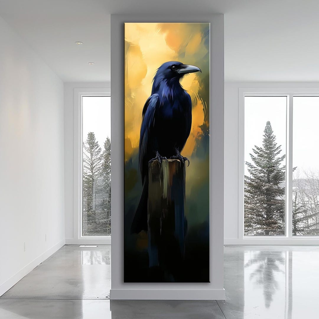 Gothic Raven Canvas Print: Dark Crow Wall Art, Moody Home Decor - Etsy