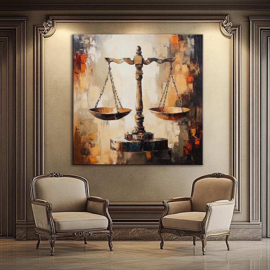 Scales of Justice Canvas Print, Abstract Law Office Decor - Etsy